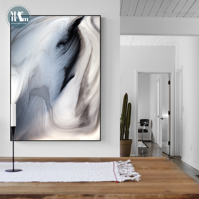 Modern Ink abstract Wall Poster Print Canvas Nordi... – Grandado