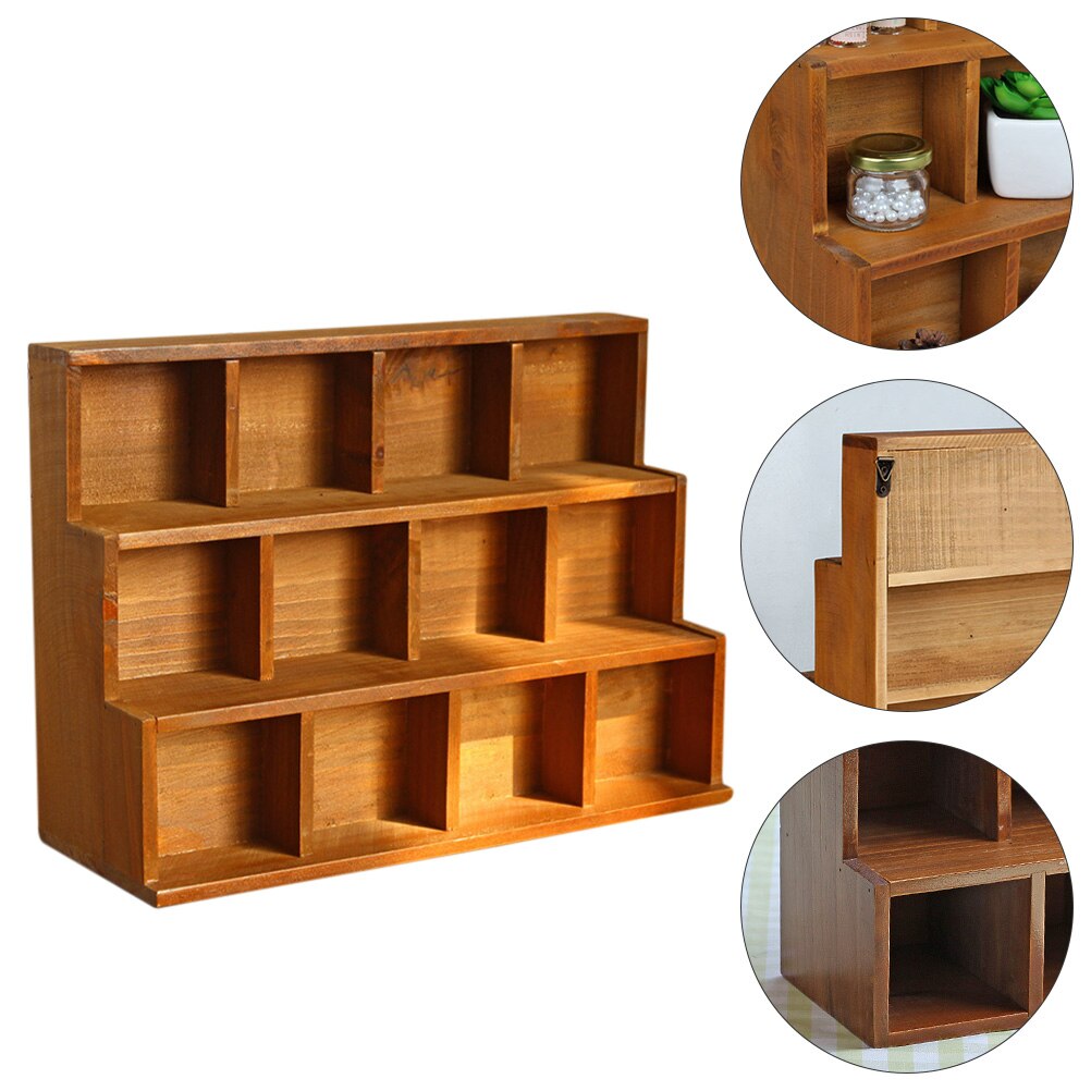 Wooden Storage Cabinet Organizer Stair Step Case V... – Grandado