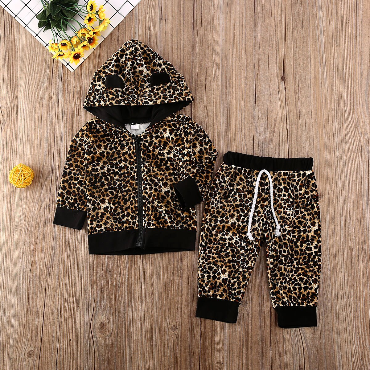 Lasten tyttövauvan vaatteet leopardi vetoketju top... – Grandado