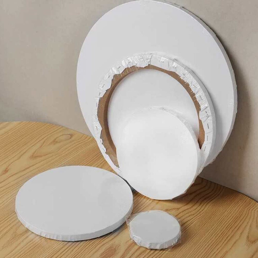 2 Pcs Round Drawing Canvas Cotton Stretched Canvas... – Grandado