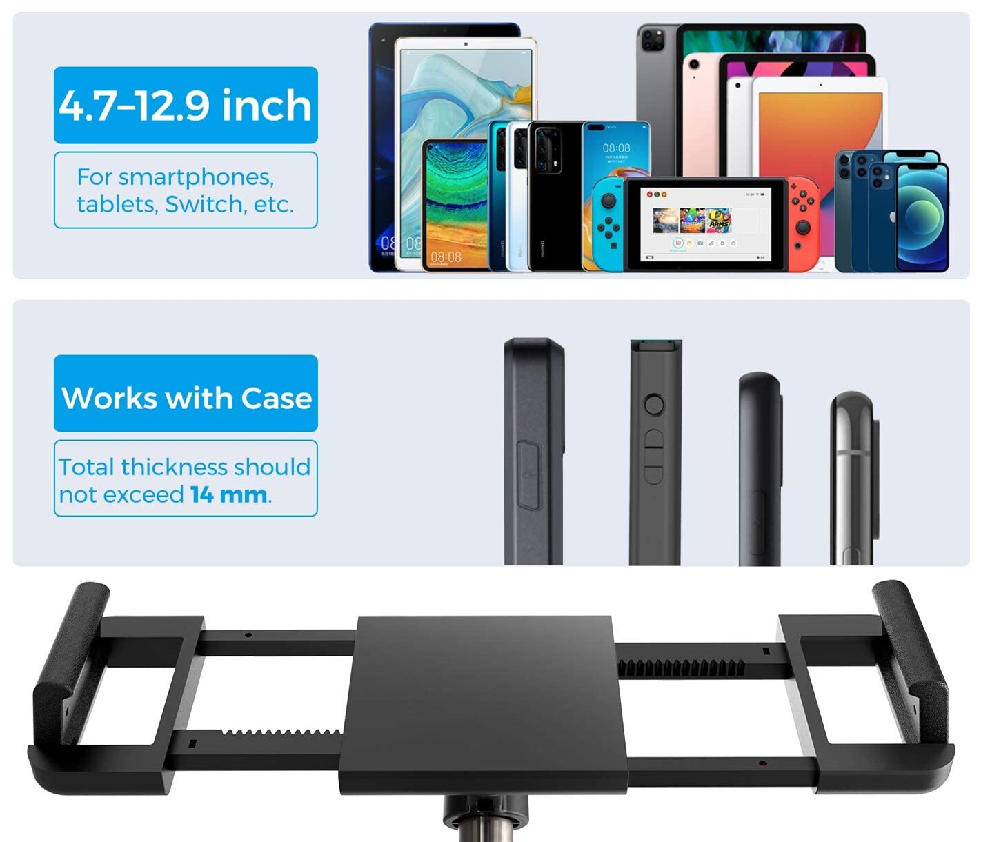 Tablet Stand Holder with Phone Mount, Height Adjus... – Vicedeal