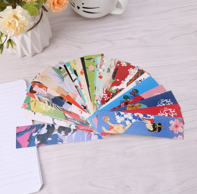 30Pcs/Bag Paper Bookmark Vintage Japanese Style Bo... – Grandado