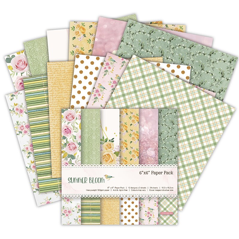 24 sheets 6"X6"Paper Summer Bloom pack P... – Grandado