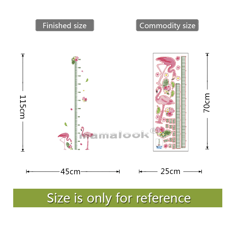 Flamingo Height Measure Diy Wall Stickers For Kids... – Grandado