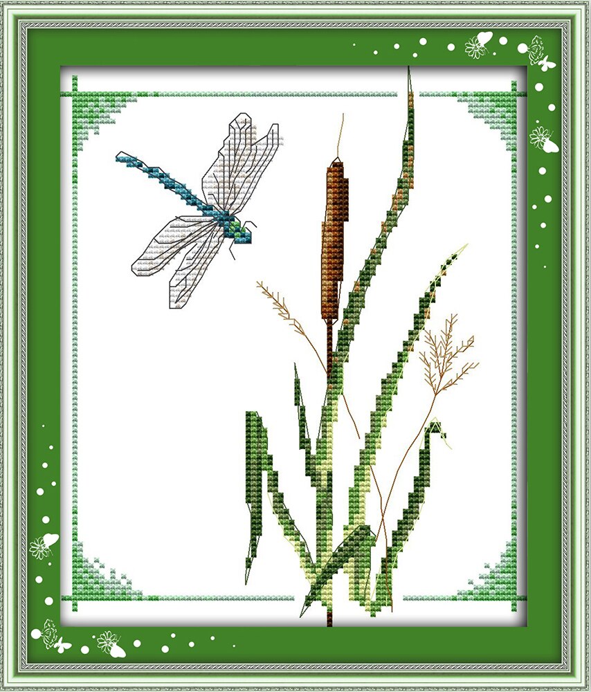 Dragonfly cross stitch kit animal small picture 18... – Grandado