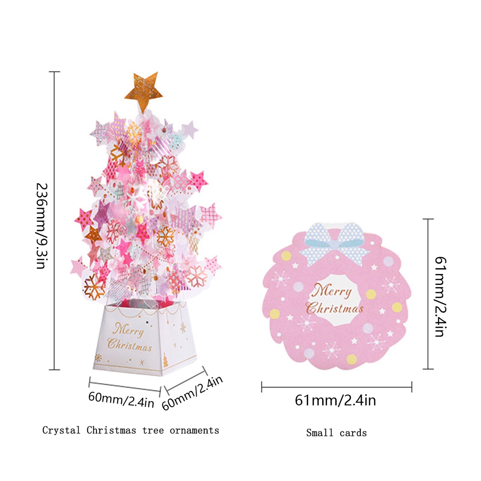 3D Card Christmas Trees Merry Christmas Greeting C... – Grandado