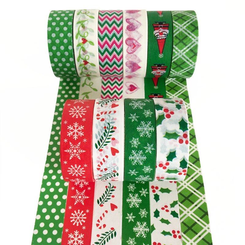 10 Rolls Christmas Washi Tapes Snowflake Pattern f... – Grandado