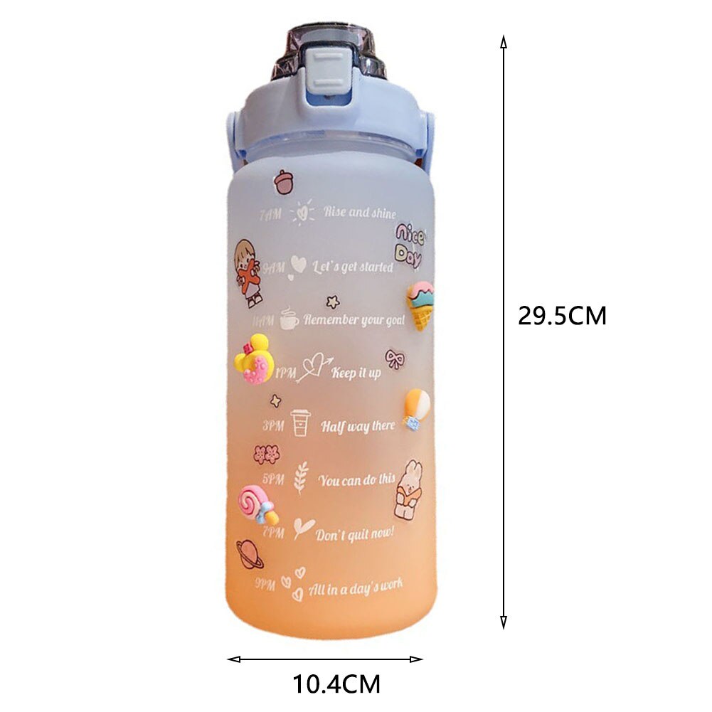Water Bottle 2 Liter Large Capacity Free Motivatio... – Grandado