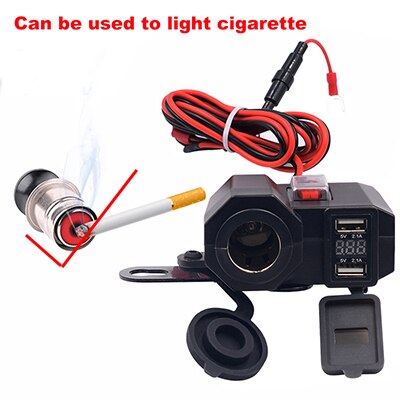 Dual USB Motorcycle Cigarette Lighter Socket LED V... – Grandado