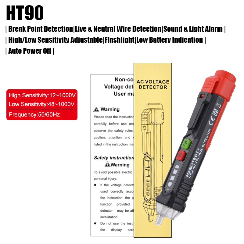 HABOTEST Voltage Indicator Non-contact Wire Break ... – Vicedeal