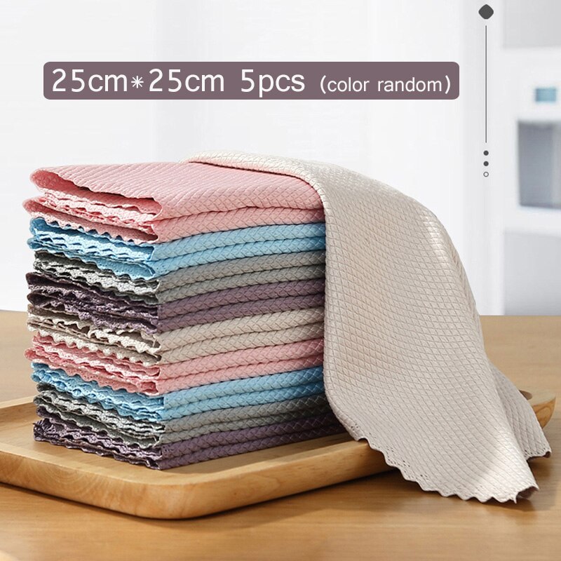 5Pcs Kitchen Anti-Grease Wiping Rags Efficient Fis... – Vicedeal