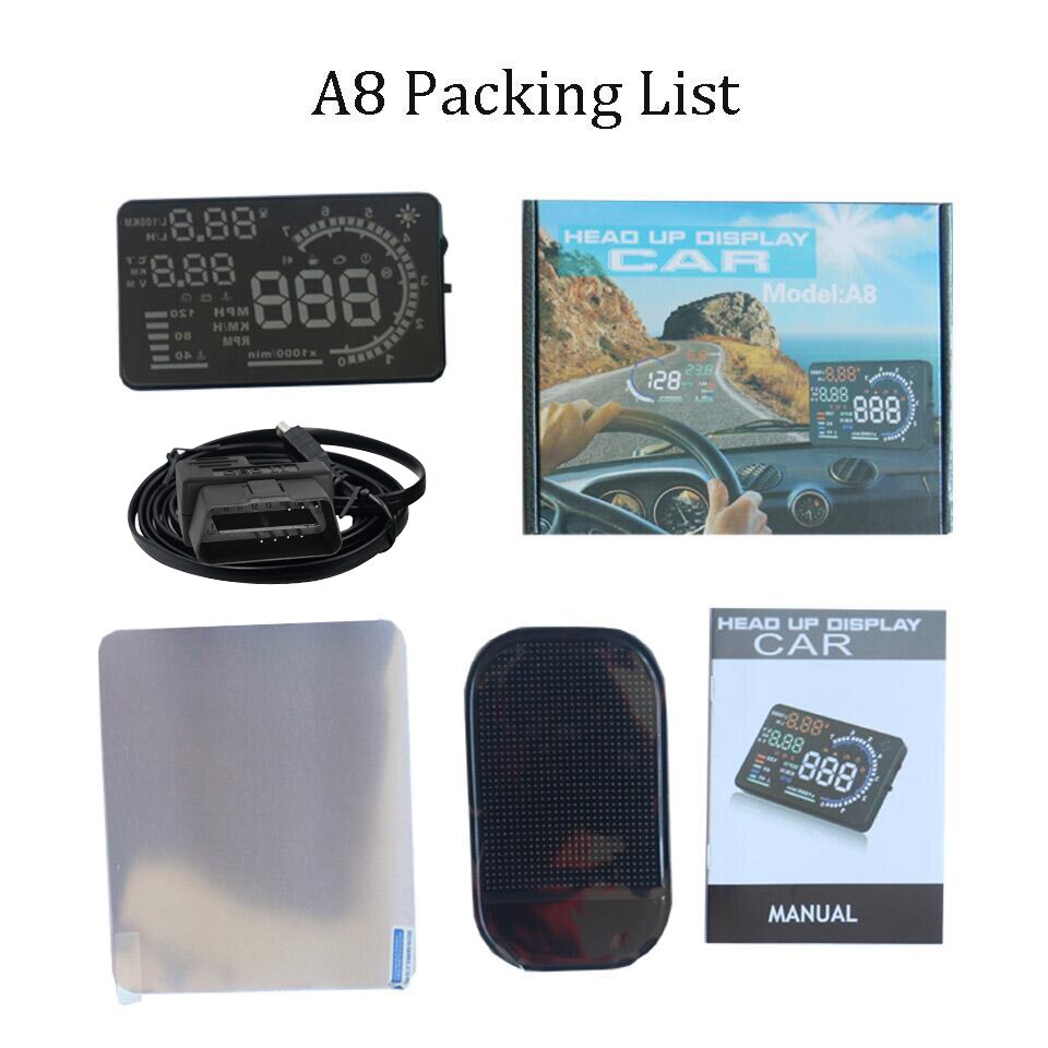 HUD 5.5 Inch Obd OBDII Car A8 Hud Head Up Display ... – Grandado