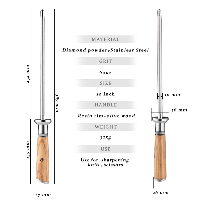 Diamond Sharpener Rod 10 Inch High Hardness Knife ... – Grandado
