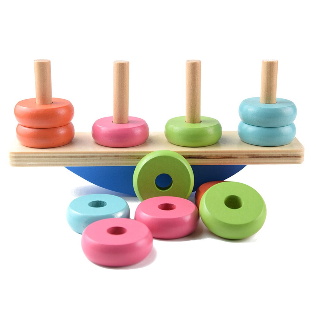 Stacking Rings Stacker with Wooden Colorful Smooth... – Vicedeal