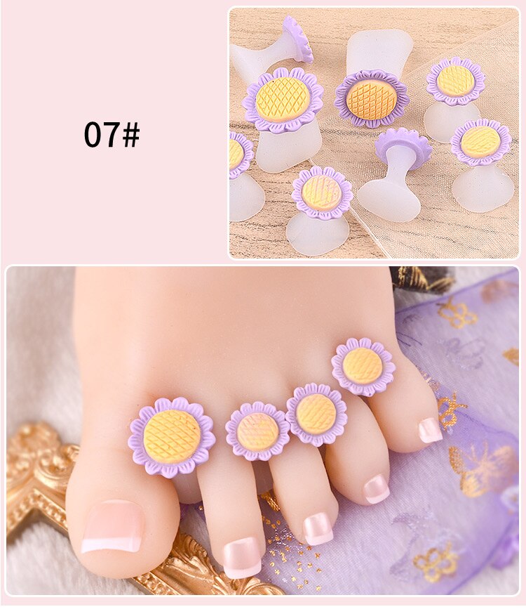 8pcs Silicone Toe Separator Daisy Flower Charm Pea... – Vicedeal