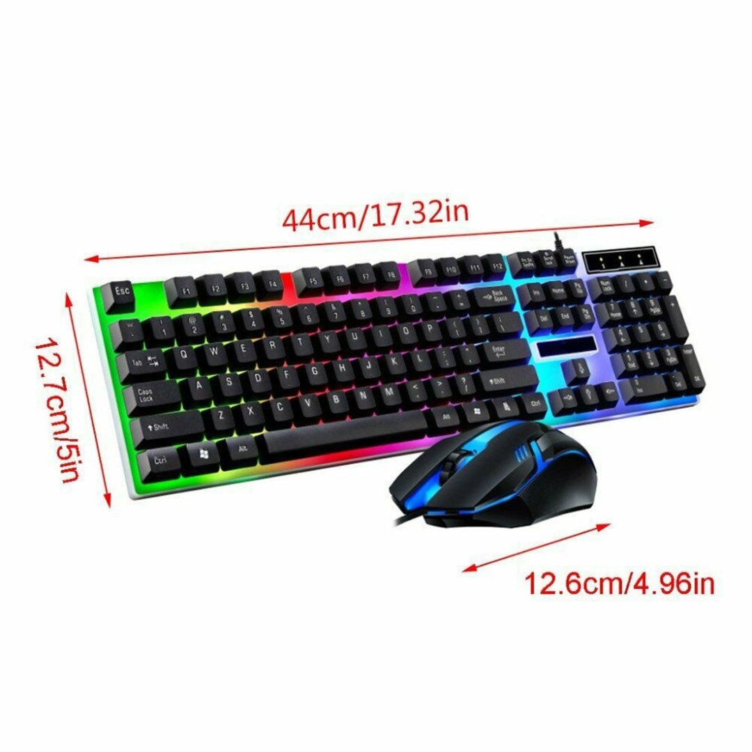 Pohiks USB Wired Gaming Keyboard Mouse Set with Ra... – Grandado