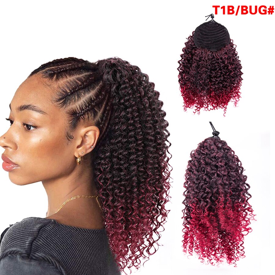 Leeons-coleta larga Afro rizada para mujer, extens... – Grandado