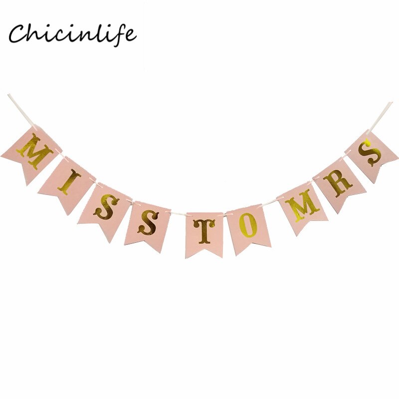 Chicinlife 1 sæt pink miss to mrs bunting banner b... – Vicedeal