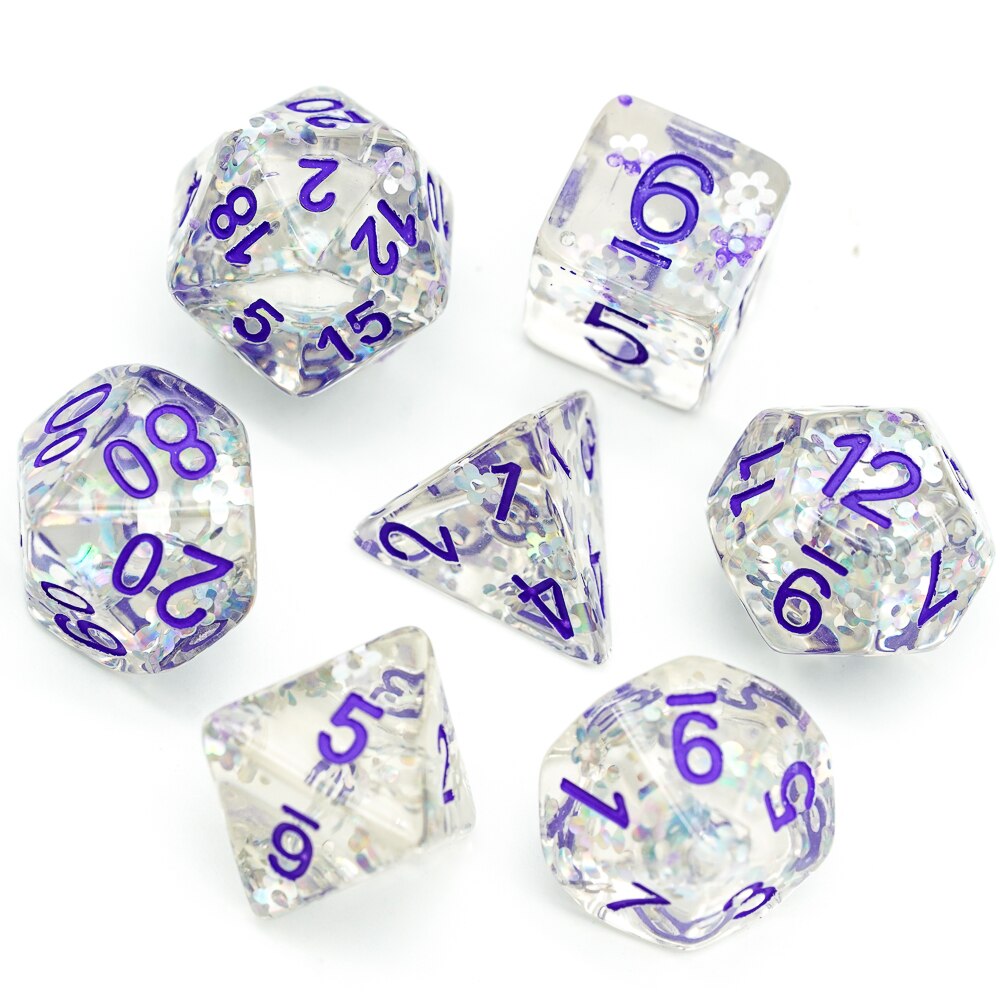 7Pcs/set Plum DND Dice D&D Dice D4 D6 D8 D10 D% D1... – Grandado