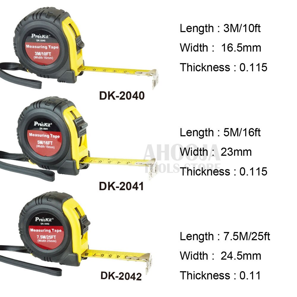 Pro'skit 3M/5M/7.5M Strong Magnetic Tape Measure S... – Grandado