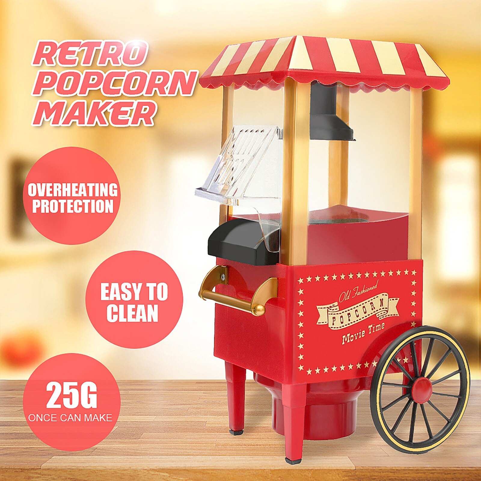 Klassische Auto Popcorn Maschine Mini Kleine Popco... – Grandado