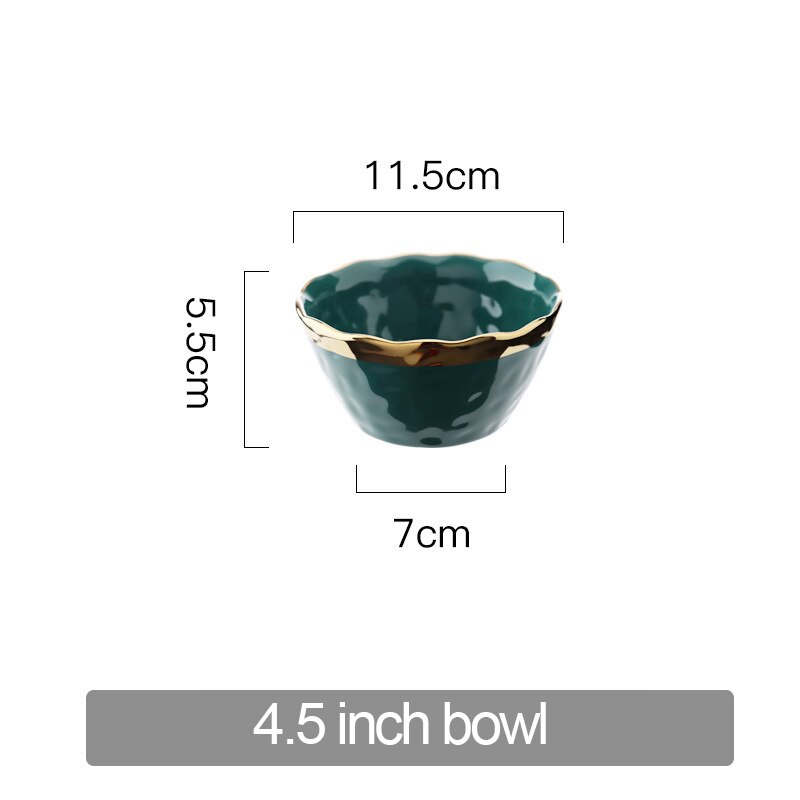 Green Ceramic Gold Inlay Plate Steak Food Plate No... – Vicedeal