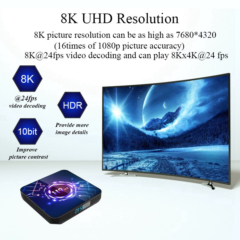 H9-X3 TV BOX S905X3 4 + 64G Dual WiFi Bluetooth 8K... – Grandado