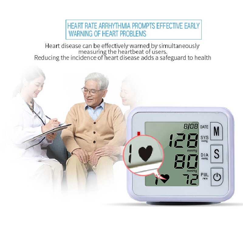 Automatic Wrist Digital Blood Pressure Monitor Ton... – Vicedeal