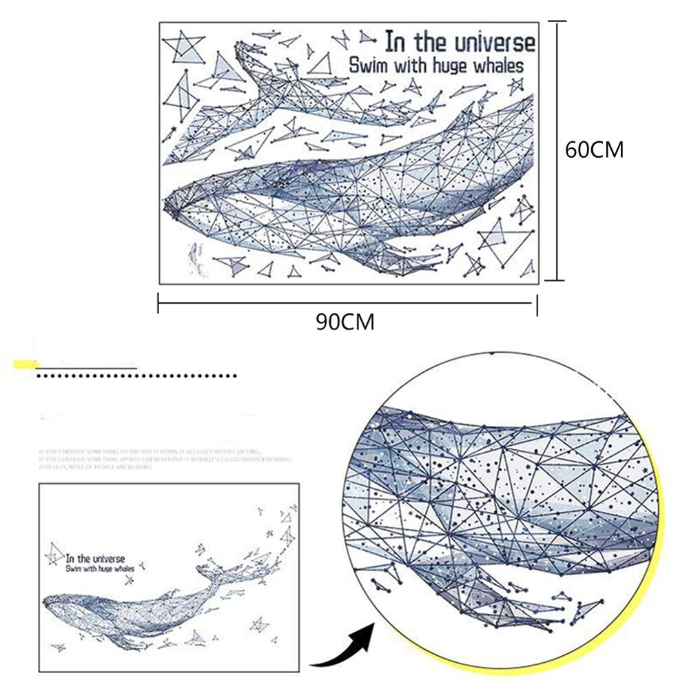 whale 3D starry sky fish wall decal furniture livi... – Vicedeal