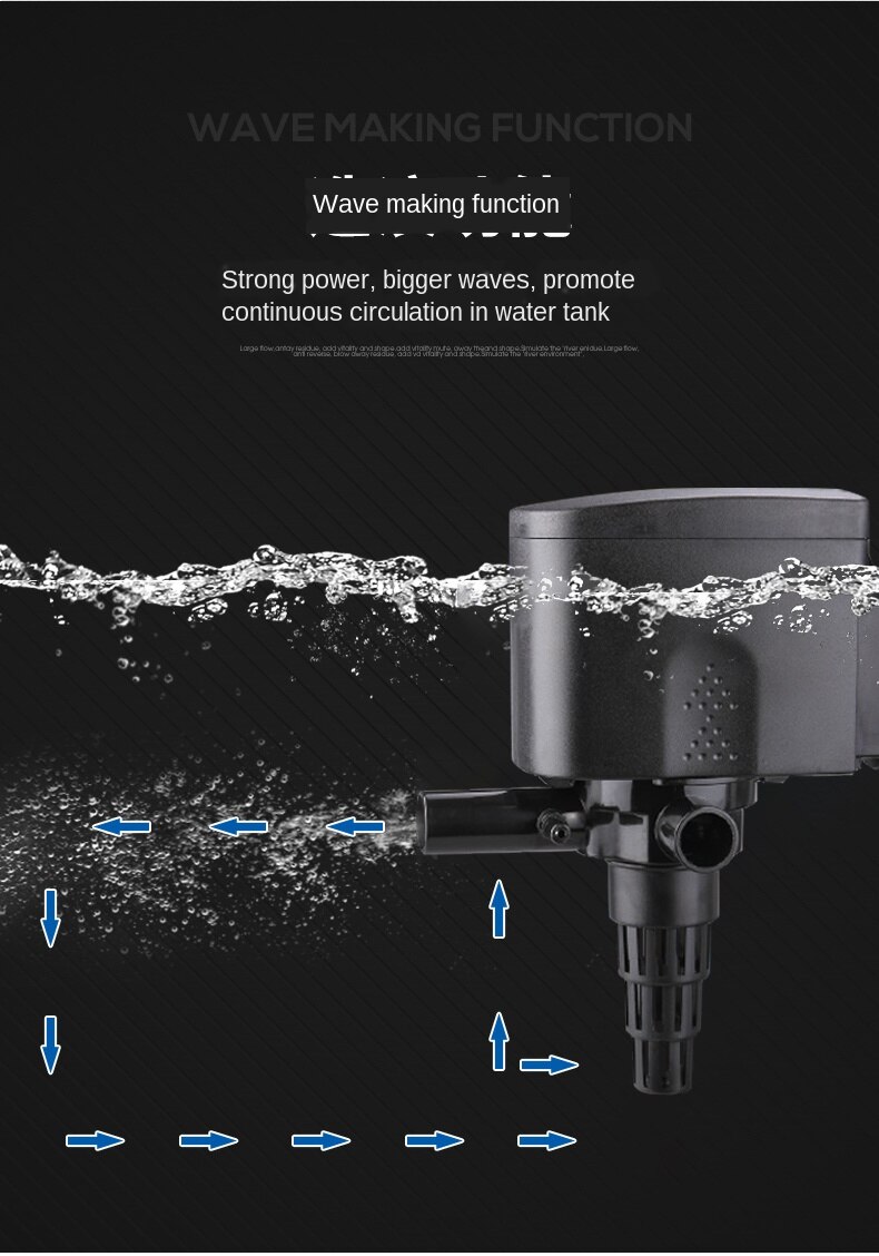 Fish tank submersible pump aquarium mute multi-fun... – Grandado