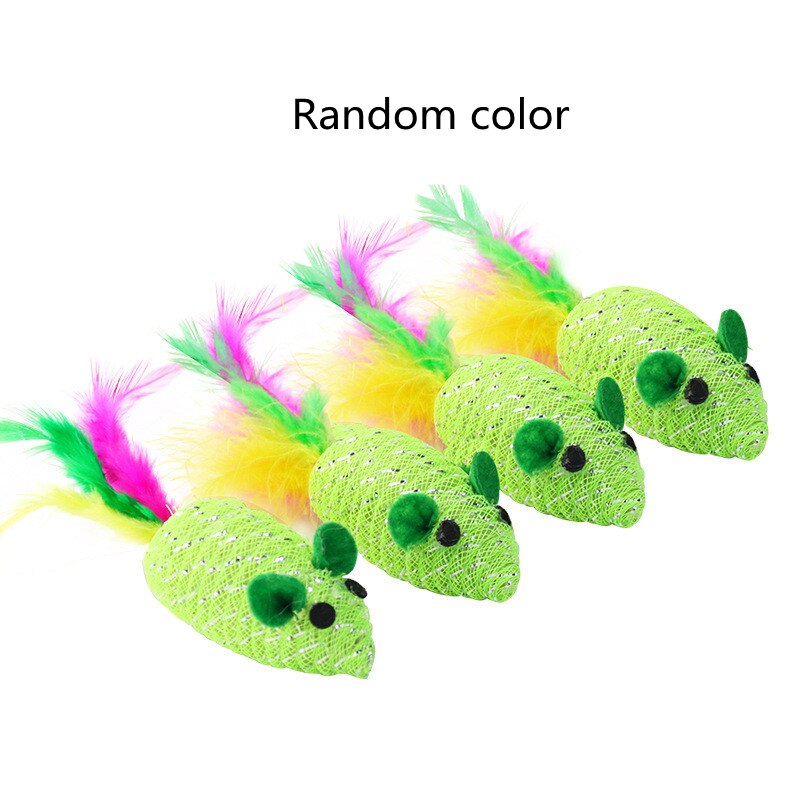 5PcsCute Pet Cat Kitten Cotton Rope False Mouse Ra... – Grandado