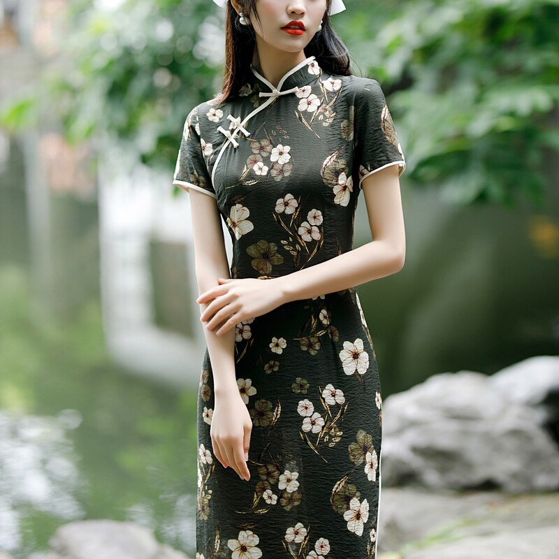 Traditional Summer Chinese Style Cheongsam Women&... – Grandado
