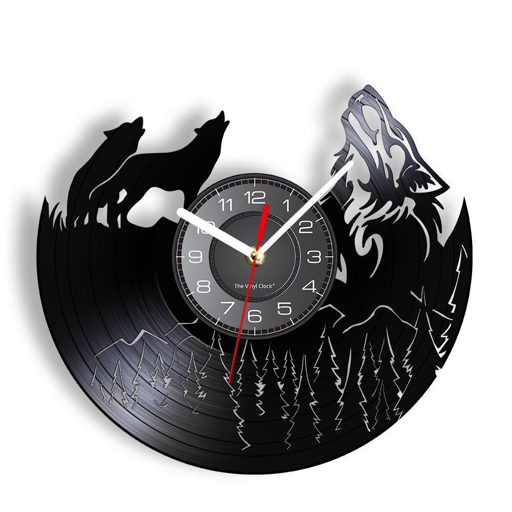 Wolf Wall Clock Howling Wolf Wall Art Decorative C... – Grandado