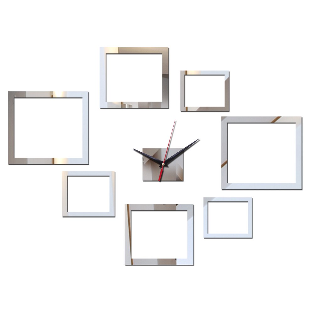 Needle Watch Wall Real Top Flower Mirror Wall Cloc... – Grandado