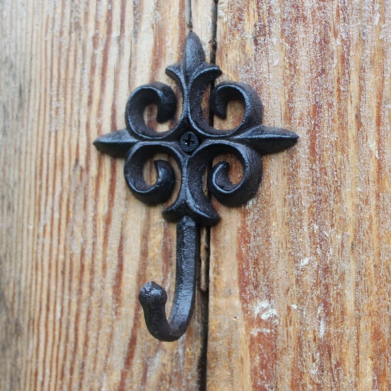 Retro Black Cast Iron Small Cross Wall Hook With 1... – Grandado