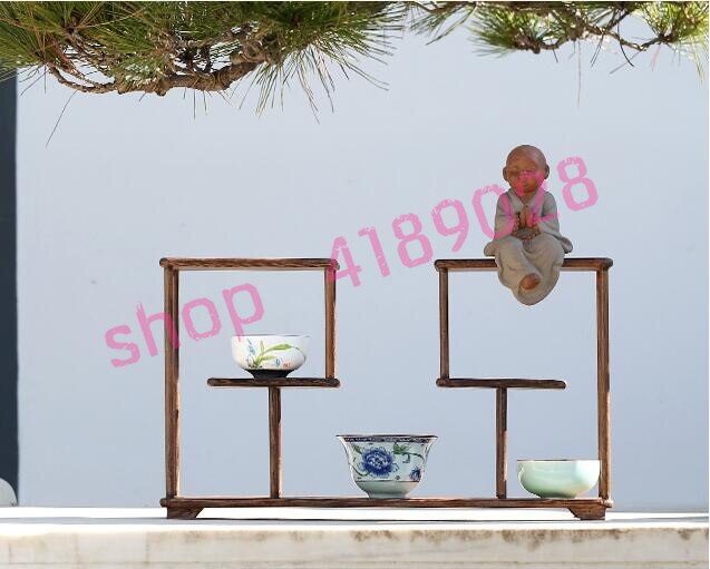 Madera Natural de ala de pollo, dos estantes de cu... – Vicedeal