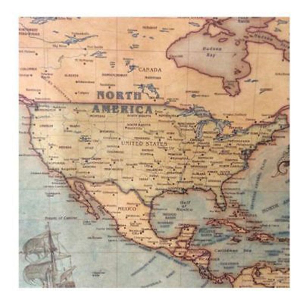 Vintage Style Nautical Ocean Sea World Map Old Art... – Grandado