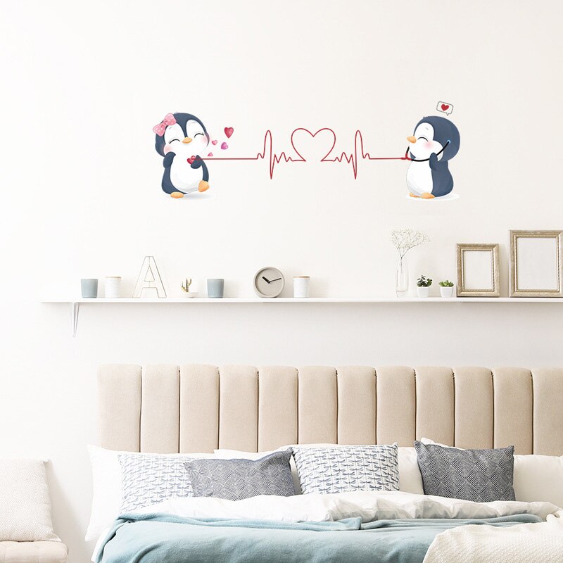 Cute Couple Penguins Wall Sticker Living Room Bedr... – Grandado