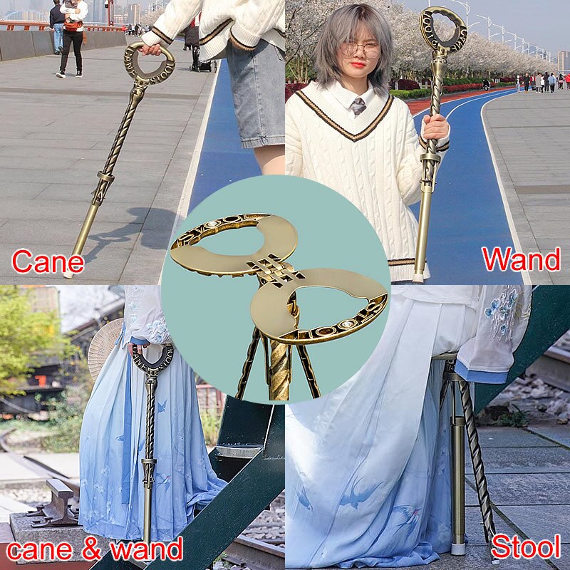 2in1 Folding Walking Stick Tripod Stool Height Ant... – Grandado