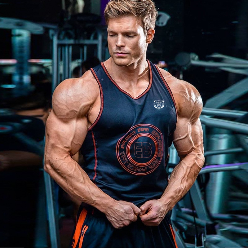 Sommer Neue Männer Panzer oben Fitness-Ateliers Fi... – Grandado