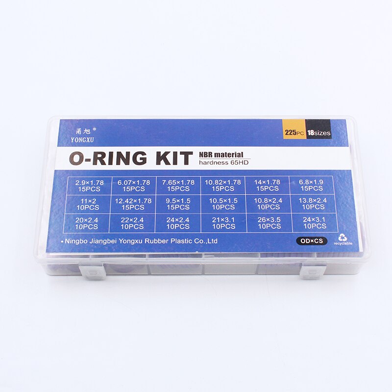 225Pcs 18 Maten O Ringen Rubber O Ring Seal Paars Nbr Oring Nitril ...