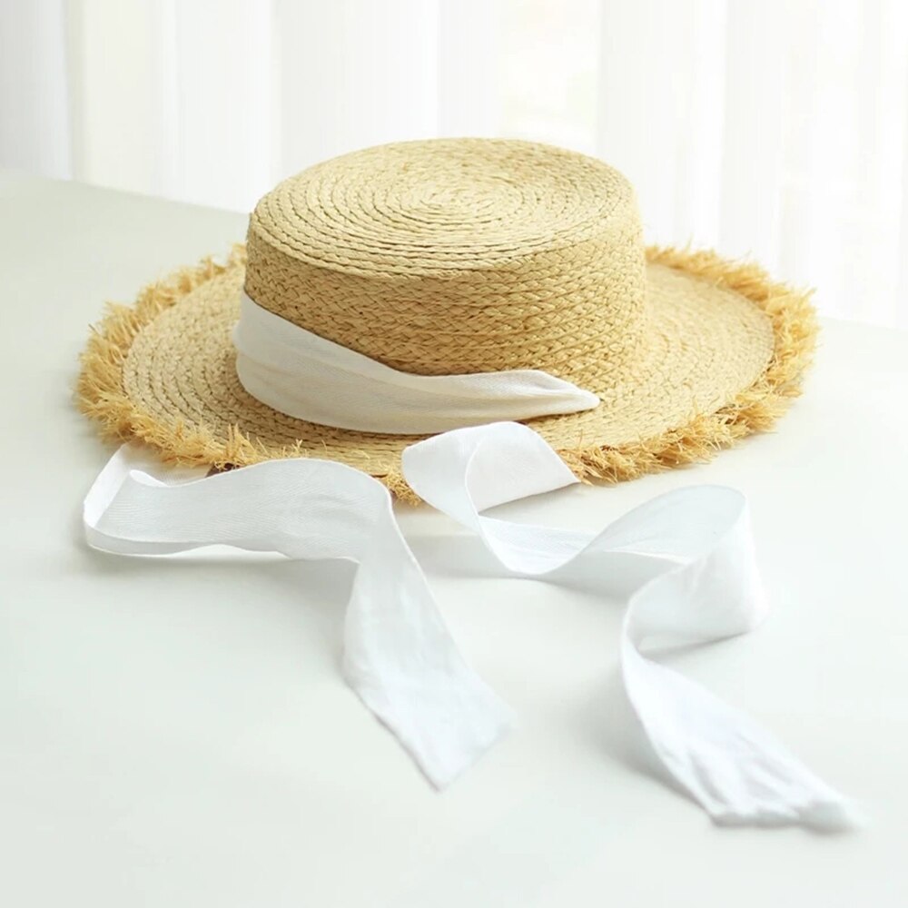 Sommer solhatter til kvinner bredbred bånd raffia ... – Grandado