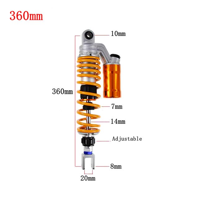 1 pcs 320mm 340mm 360mm Motorcycle rear air shock ... – Grandado