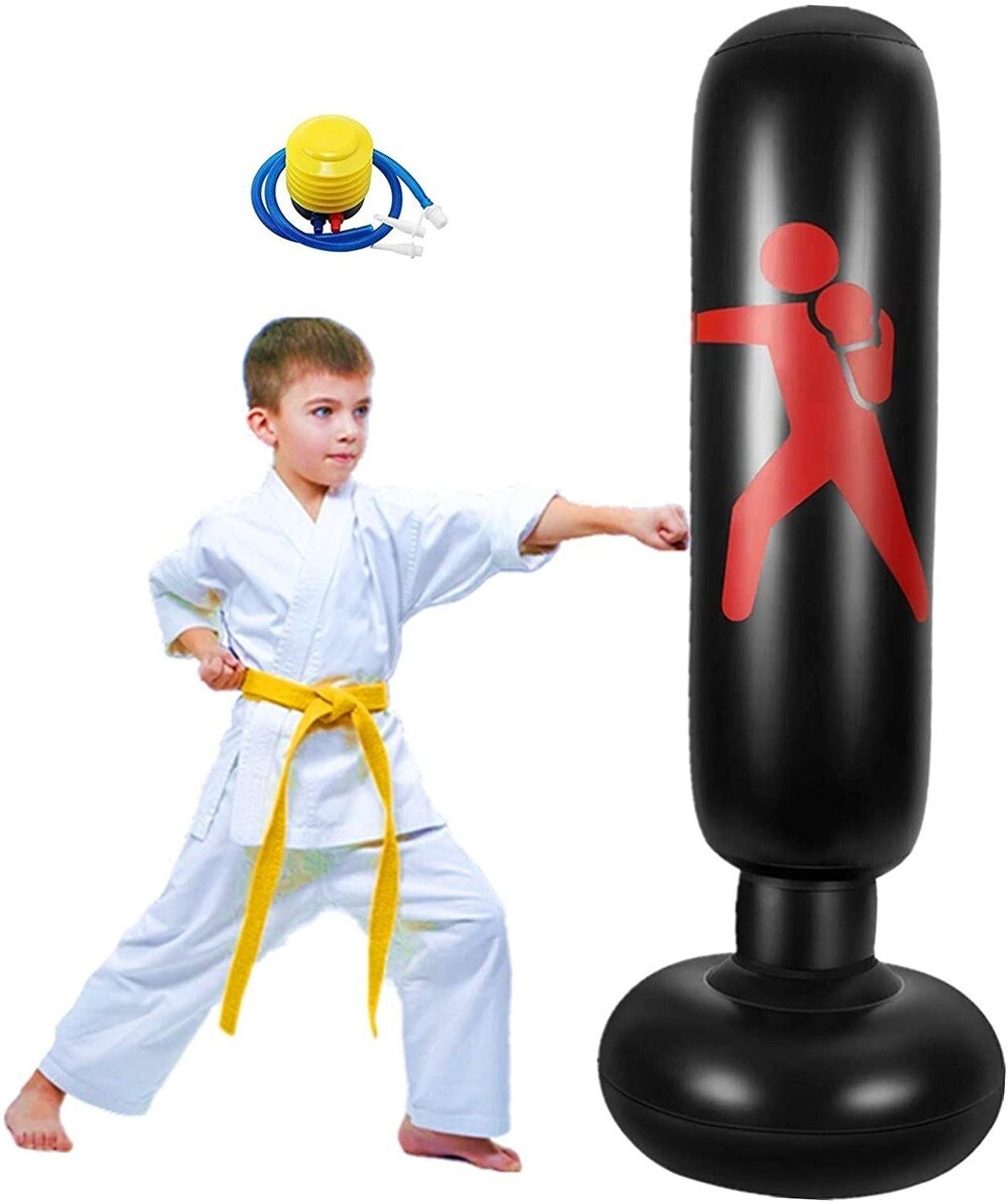 Punching Bag Kids Freestanding Boxing Bag Inflatab... – Grandado