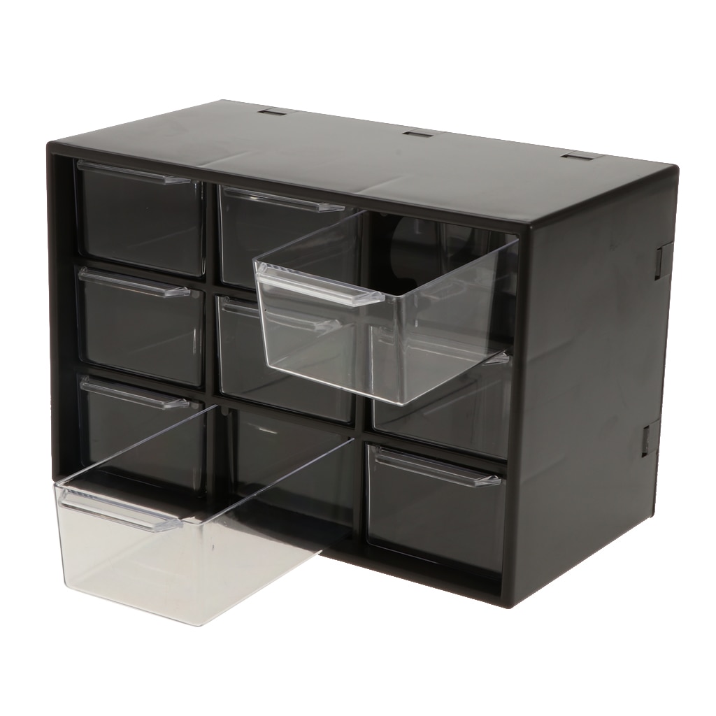 Storage Cabinet 9 Grid 3 Layer Drawer Storage Box ... – Vicedeal
