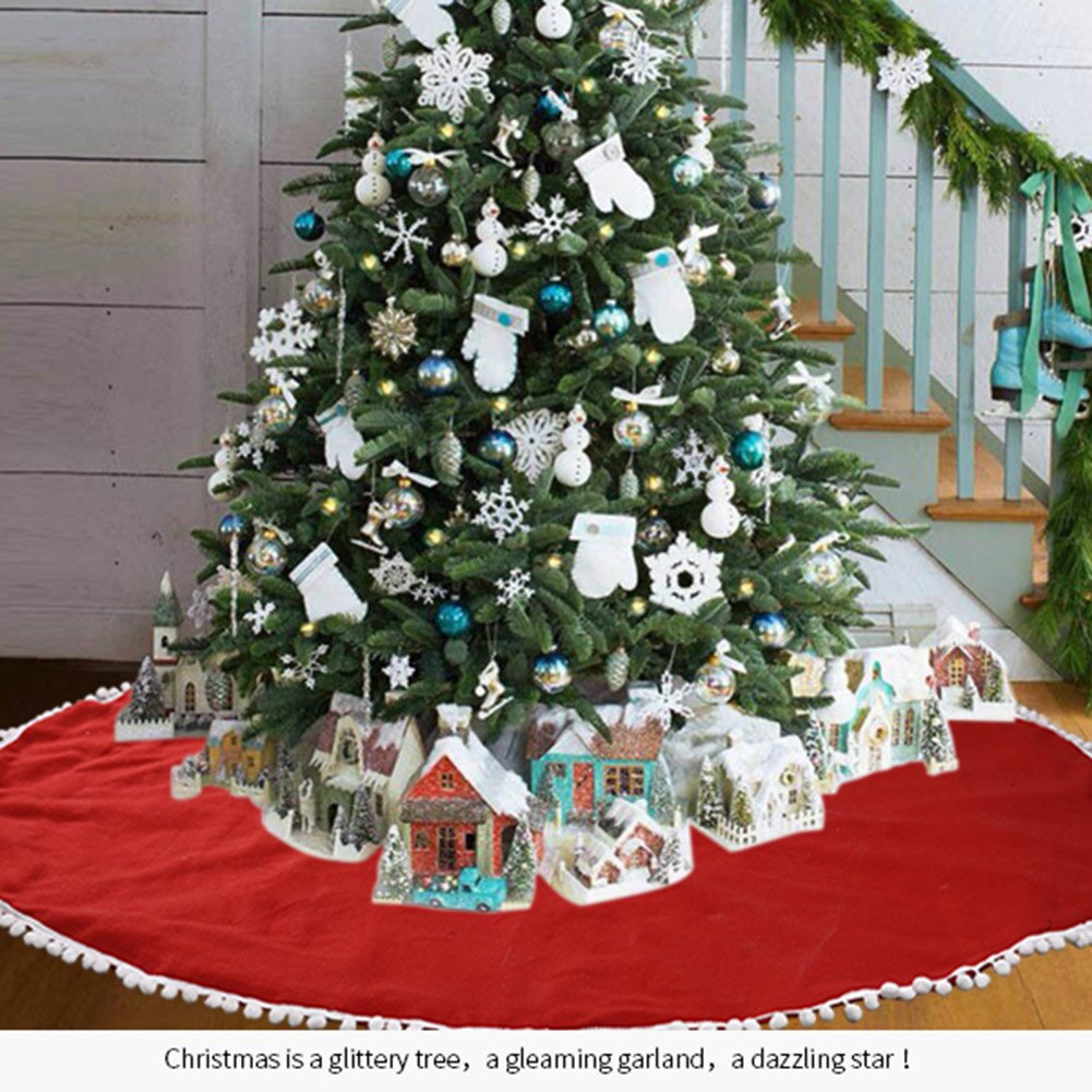 Christmas Tree Skirt Chic Linen Carpet Floor Mat C... – Grandado