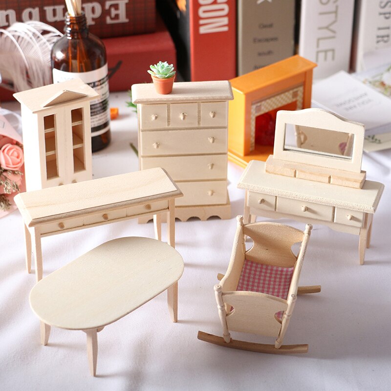 Simulation Miniature Wooden Table Dressing Table C... – Grandado