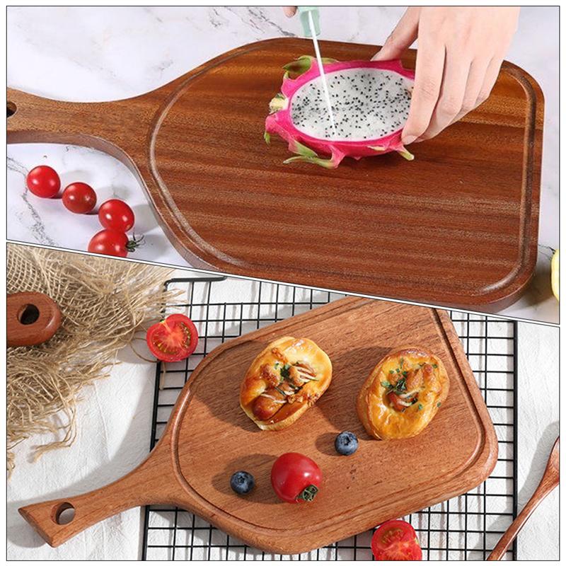 Steak Serving Tray Wooden Pizza Plate Food Tray Re... – Vicedeal