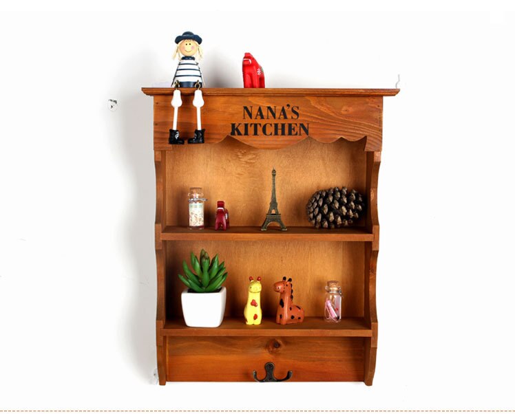 1PC Zakka vintage old grocery storage shelves wood... – Grandado