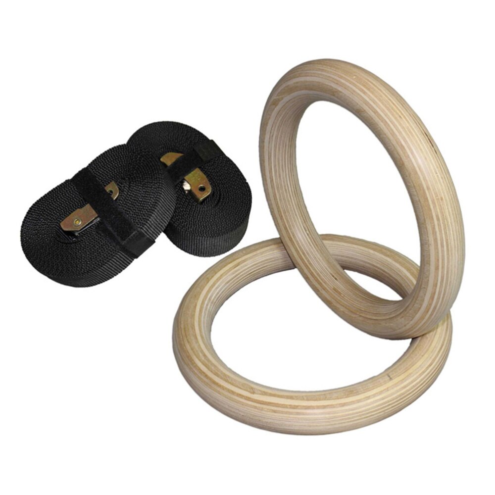 A Pair of Gymnastic Rings Wooden Fitness Rings wit... – Grandado